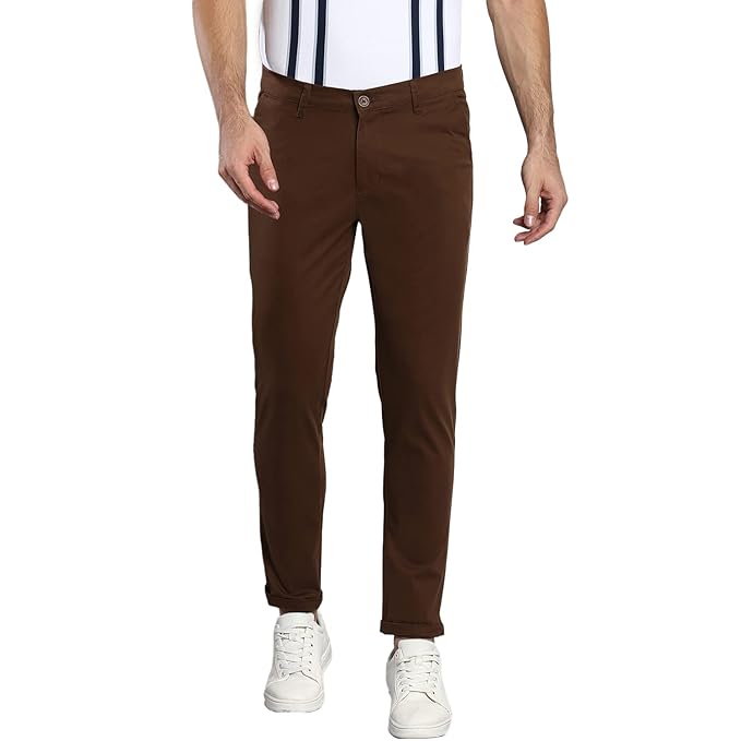 Brown Men Regular Casual Pants - Solfru Dropship
