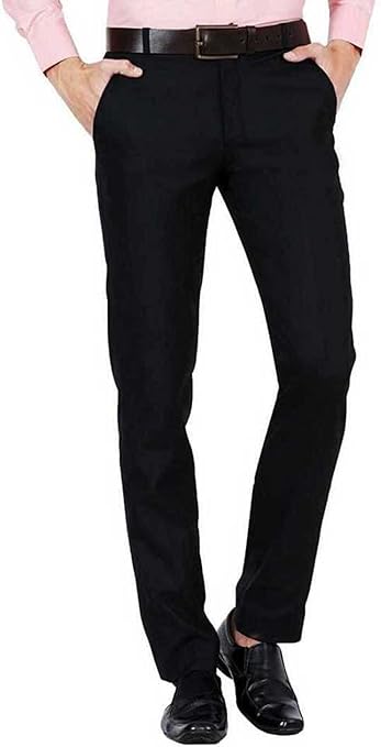 Black Men Slim Fit Formal Trousers - Solfru Dropship