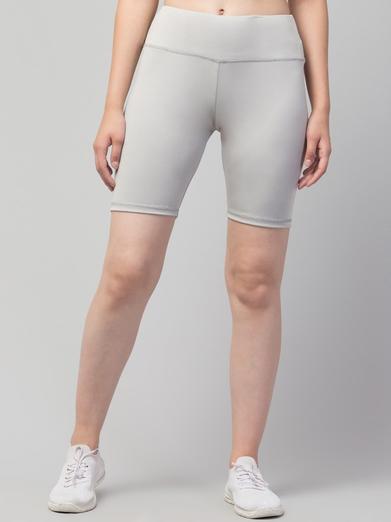Fancy Light Grey Women Cycling Shorts - Solfru Dropship