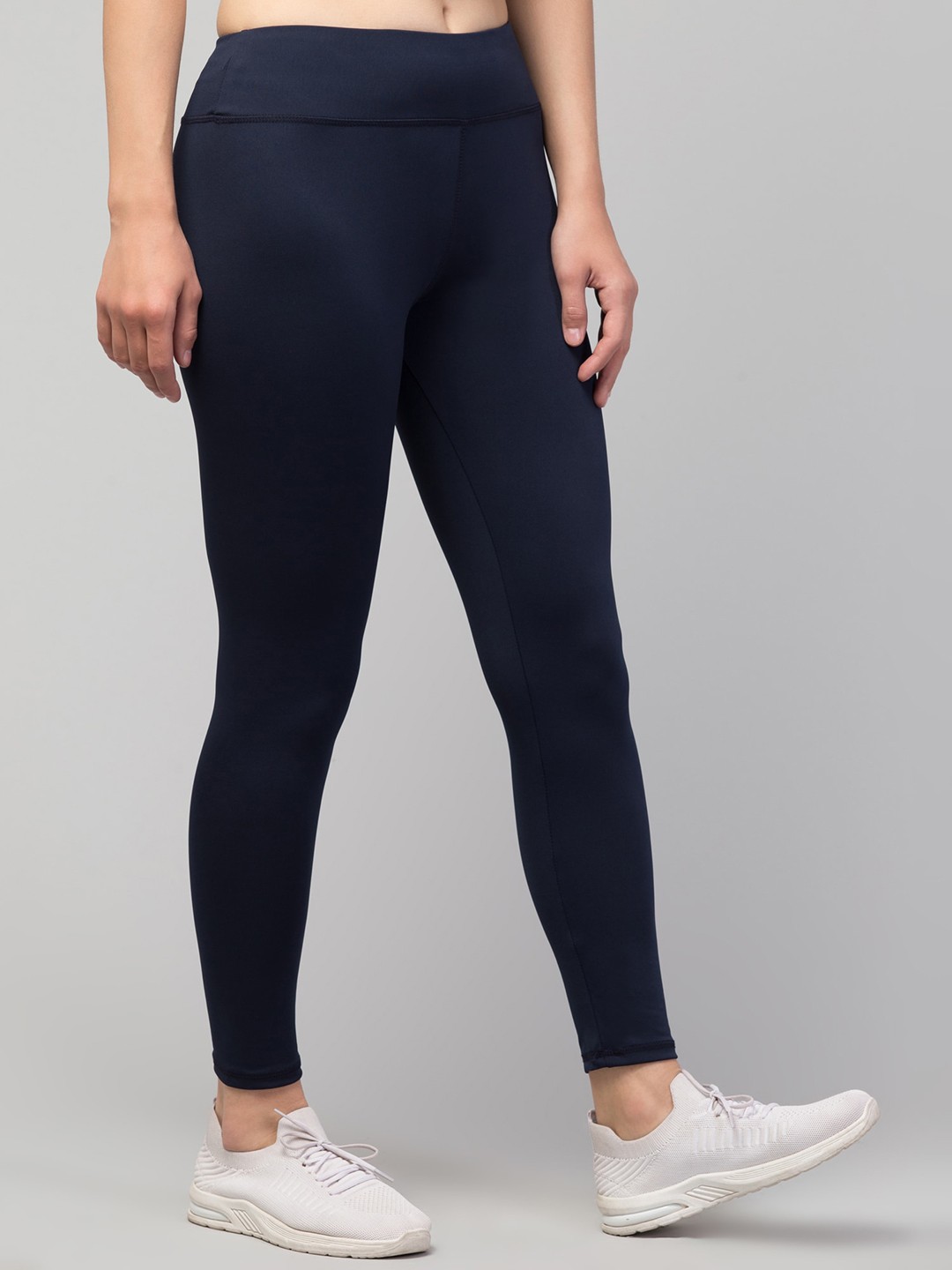Classic Women Navy Plain Gym Tights - Solfru Dropship