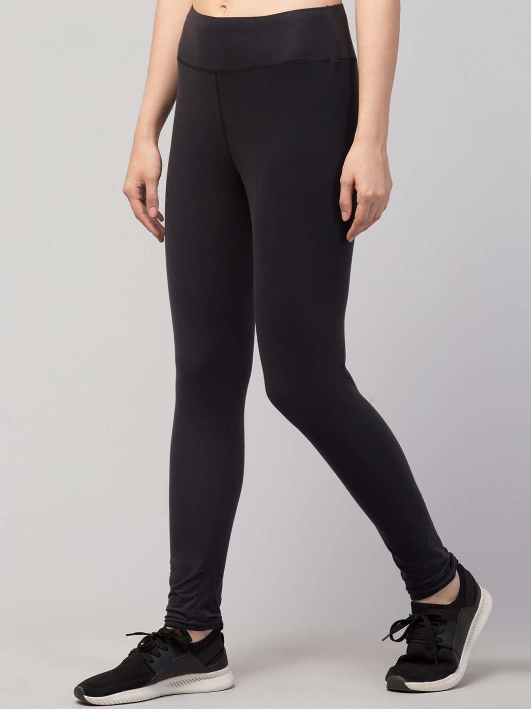 Comfort Women Black Plain Gym Tights - Solfru Dropship