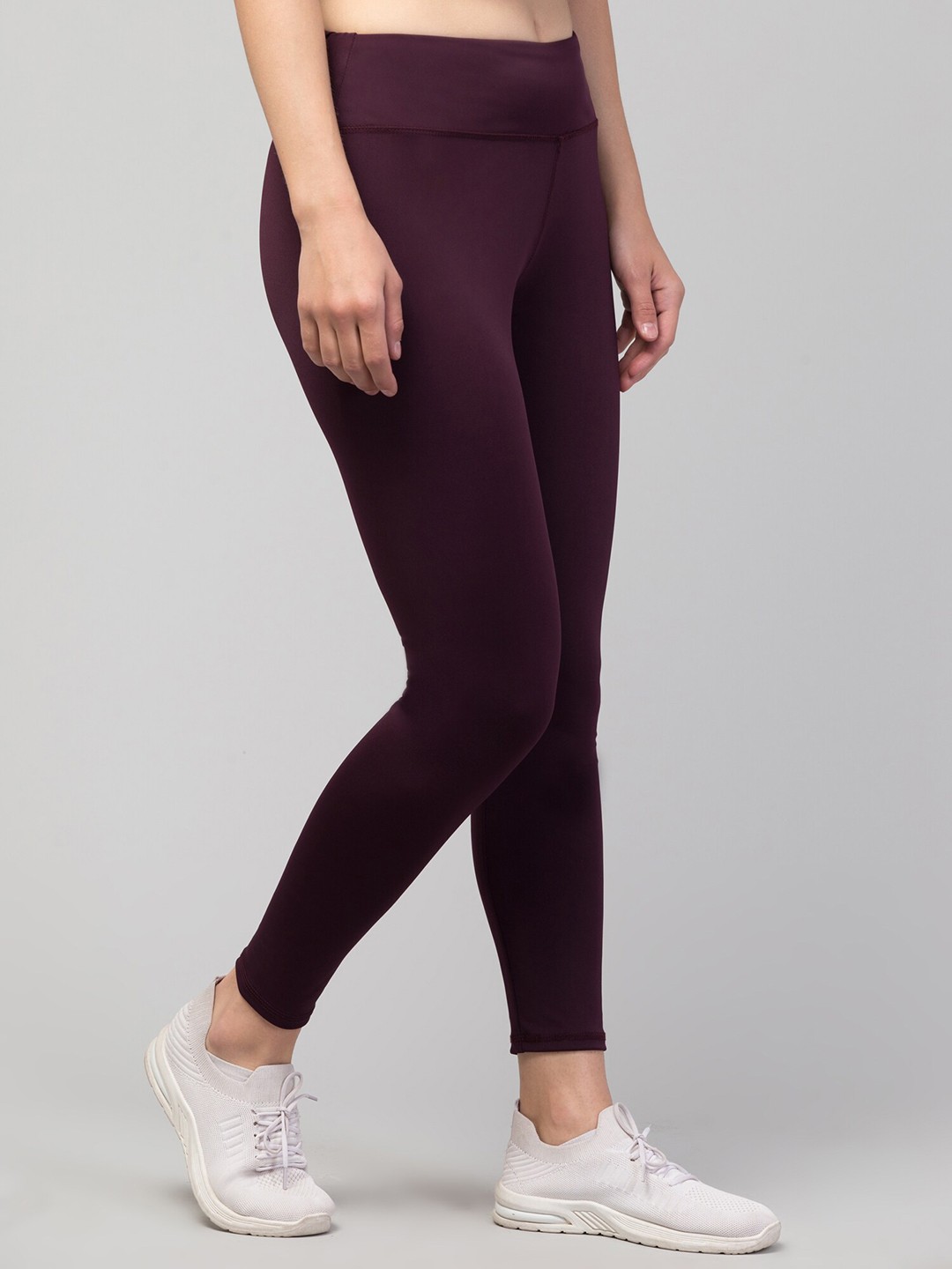 Comfort Purple Women Plain Gym Tights - Solfru Dropship