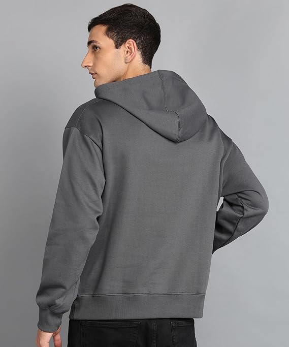 Men’s Cotton Oversize Dark Grey Hoodie - Solfru Dropship