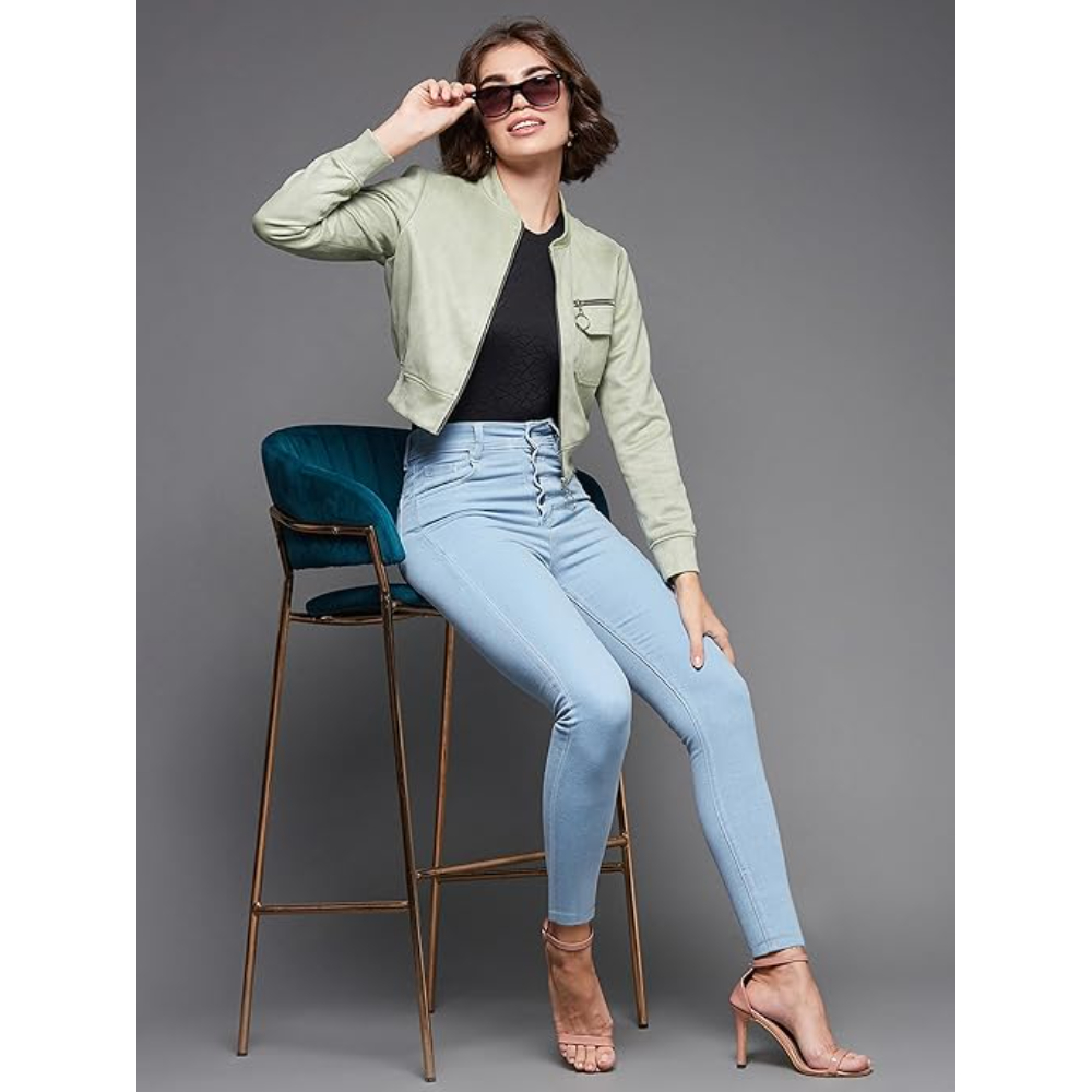 Women Skinny Fit Sky Blue Jeans - Solfru Dropship